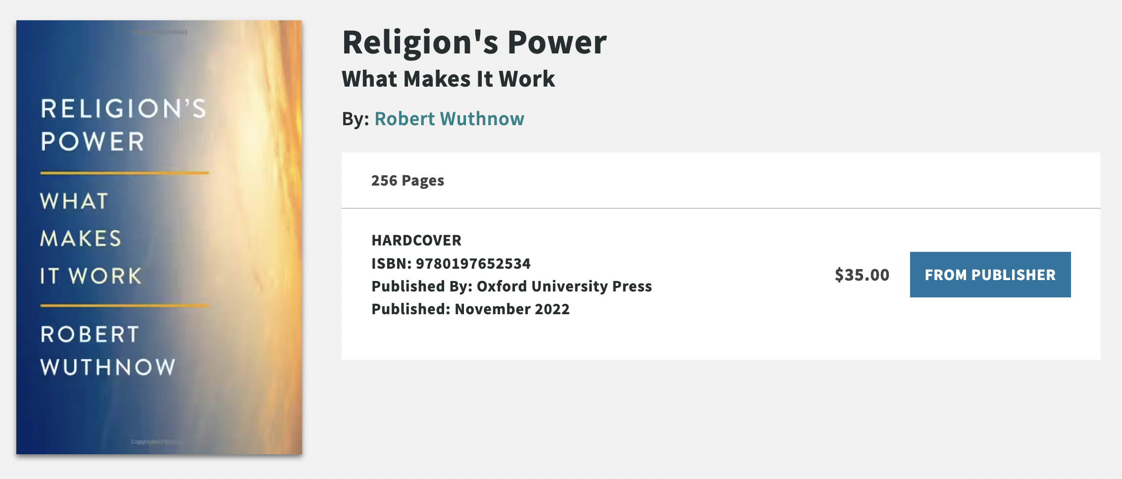 Religion's Power: What Makes It Work (Review) - Rick Pidcock
